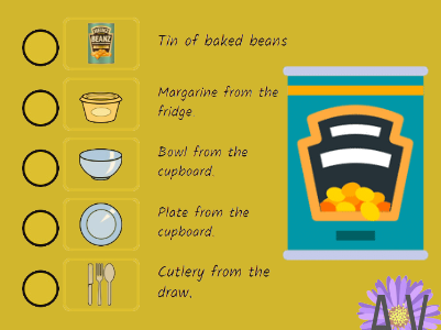 Step by step visual instructions- Beans on Toast | Teaching Resources