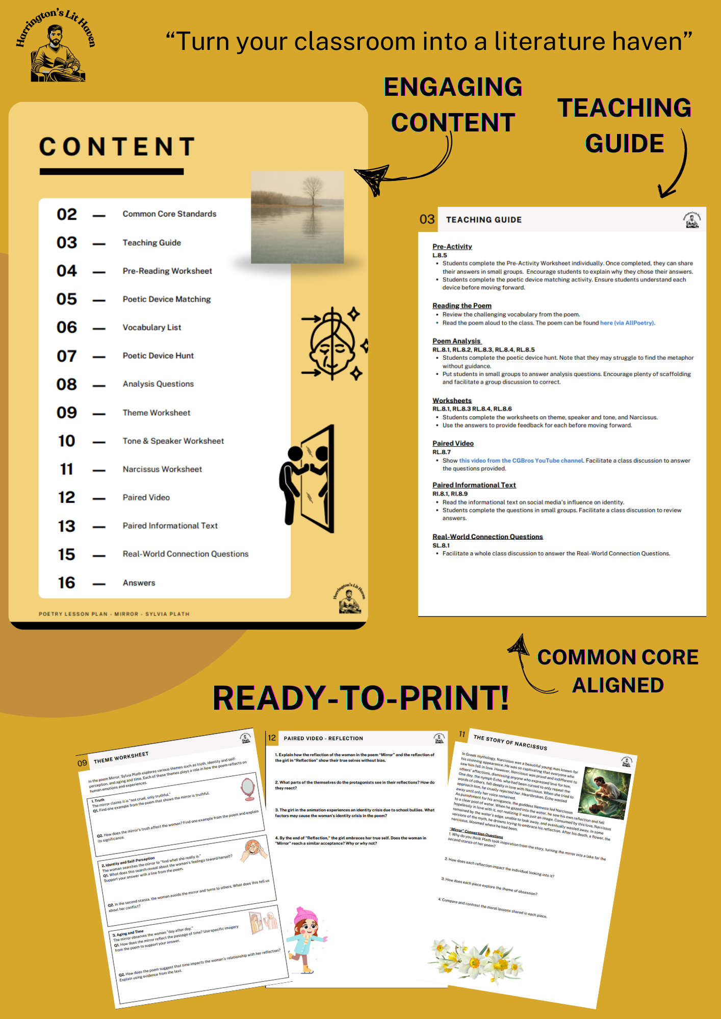 Mirror - Sylvia Plath - Poetry Lesson Plan - Worksheets, Video, Poetic ...