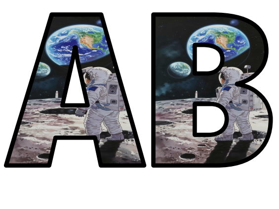Astronaut Space Moon Landing Lettering Set Display Title Letters ...