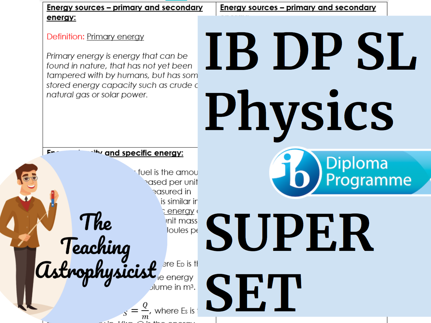 IB DP Physics SL - SUPER SET | Teaching Resources