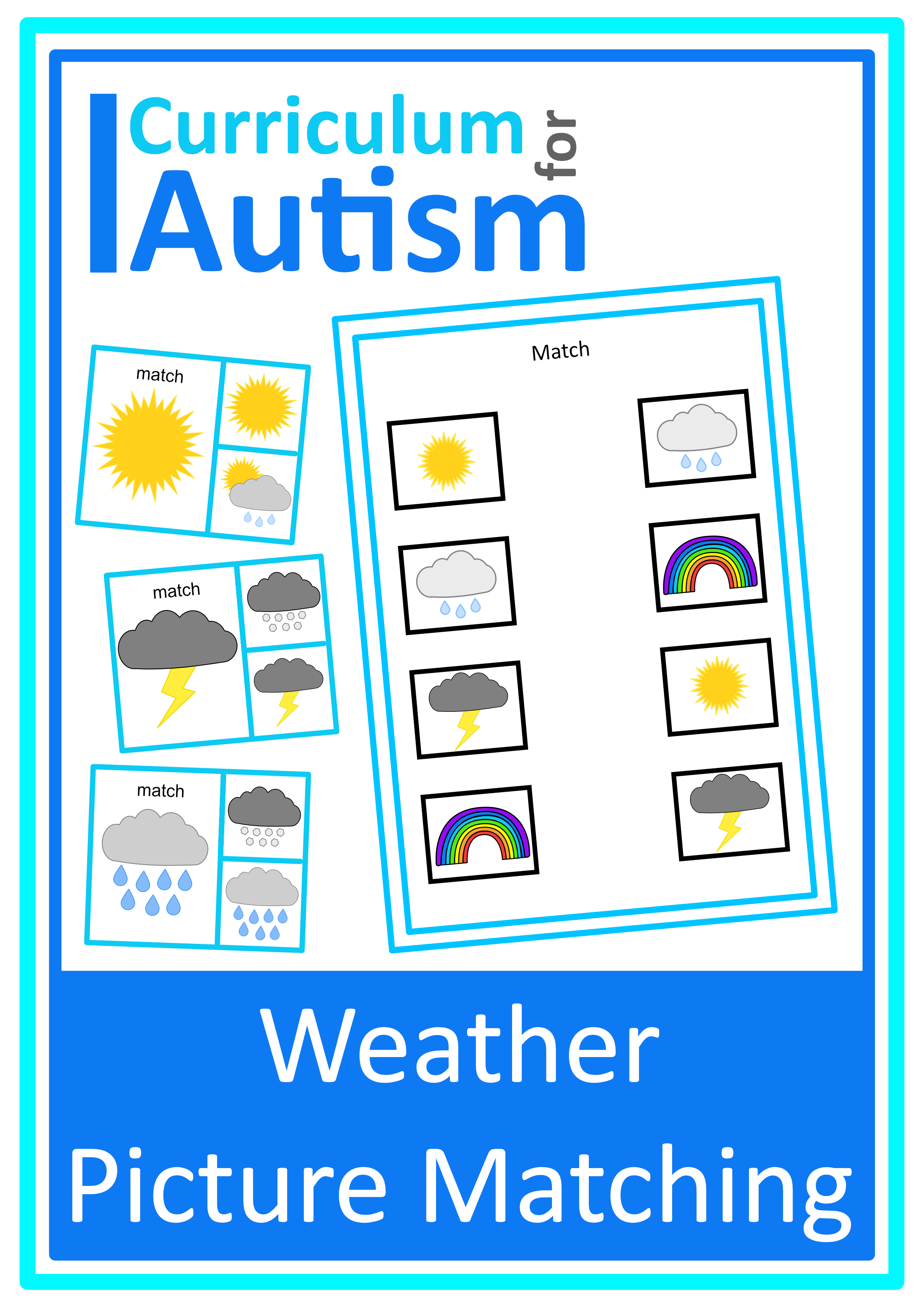 Weather Theme picture Matching Activities Autism Special Education ...
