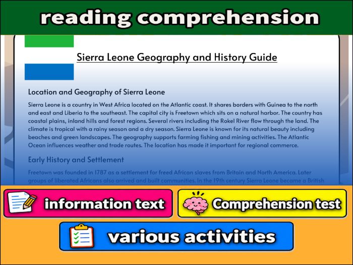 Sierra Leone Geography and History Guide- Reading Comprehension ...