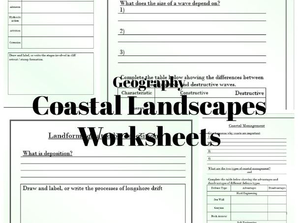 Geography Coastal Landscapes Worksheets | Teaching Resources