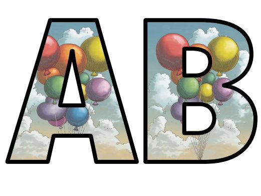 Balloons Up Float Rainbow Lettering Set Display Title Letters Numbers ...