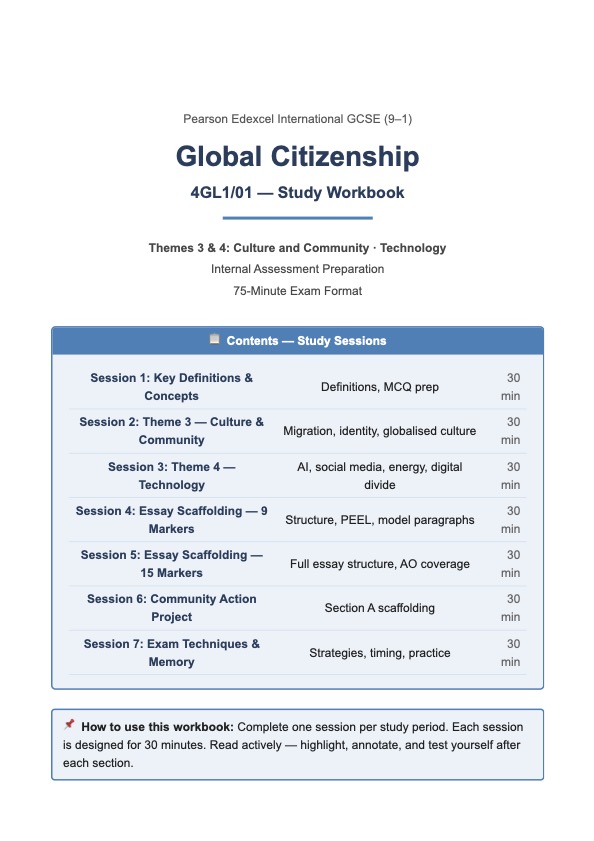 Edexcel IGCSE Global Citizenship | Themes 3 & 4: Culture & Community ...