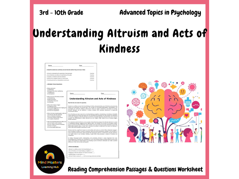 Understanding Altruism and Acts of Kindness Reading Comprehension ...