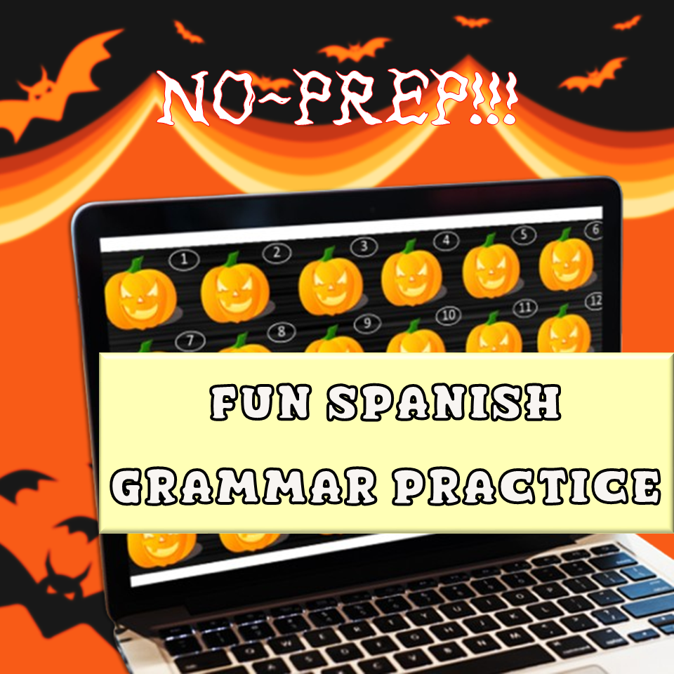 No-Prep Digital Spanish Halloween Game Ser vs Estar Practice ...