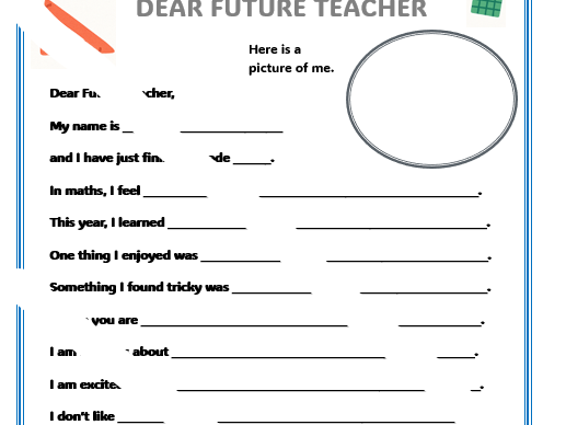 Dear Future Teacher – A Reflective Maths Letter Template | Teaching ...