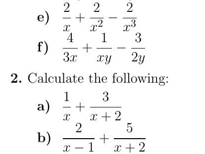 Adding and subtracting algebraic fractions worksheet no 2 (with ...