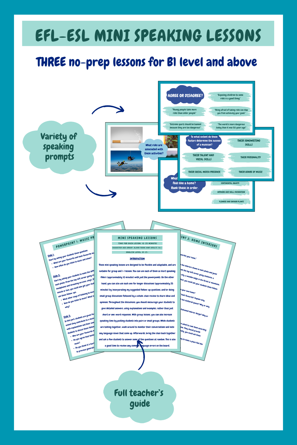 EFL-ESL Mini Speaking Lessons Volume 4 | Teaching Resources
