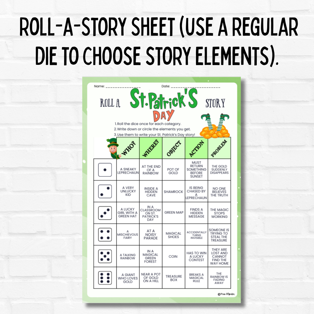St Patrick’s Day Creative Writing Dice Game | Differentiated Story ...