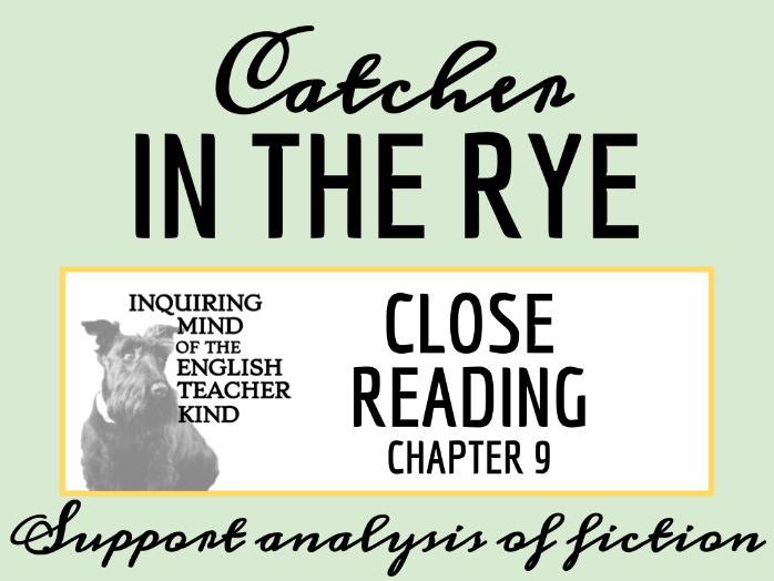 Catcher in the Rye Chs. 7-9 Quiz & Close Reading Bundle | Teaching ...