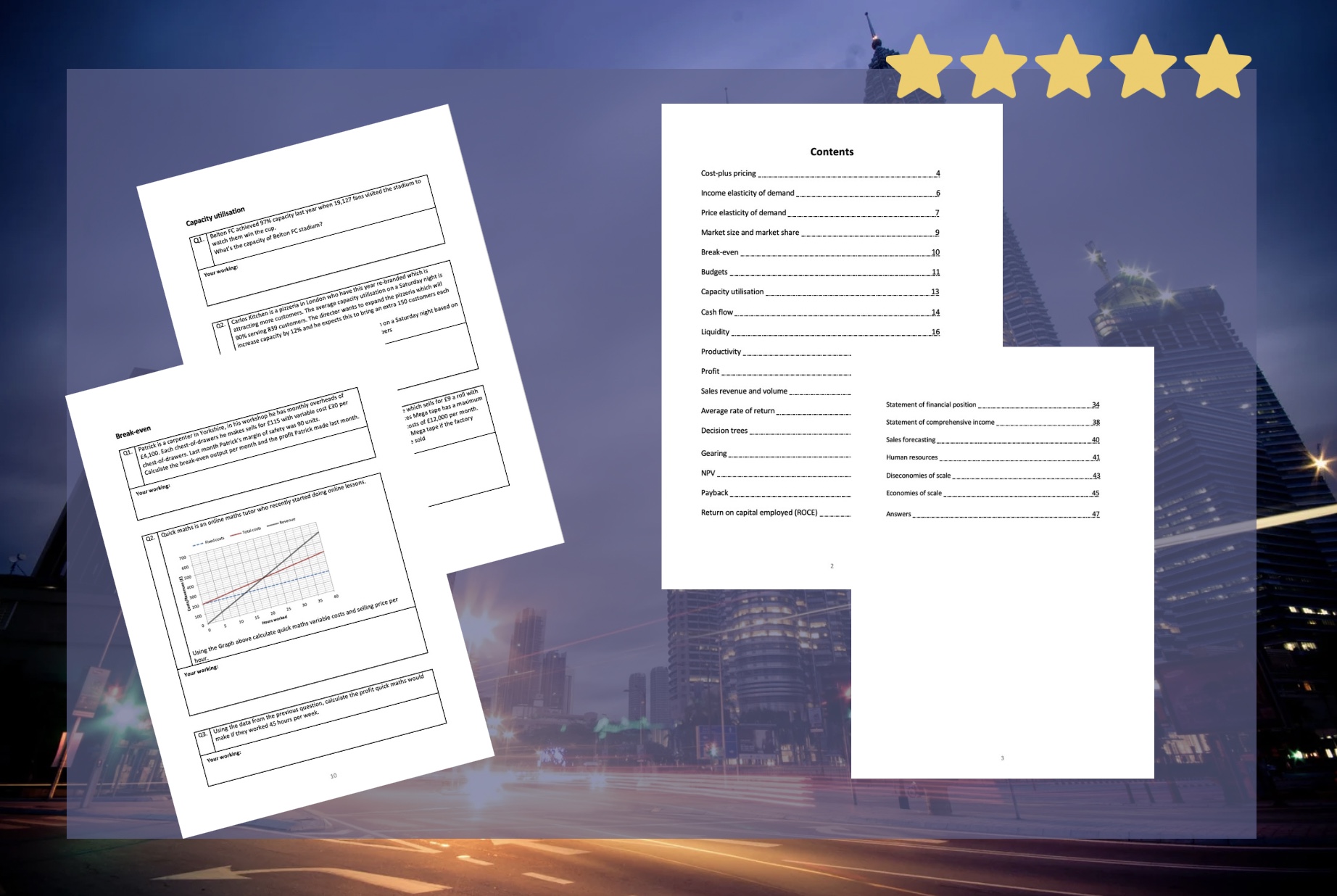 A-Level Business 100 QUESTIONS calculations workbook + answers Edexcel ...