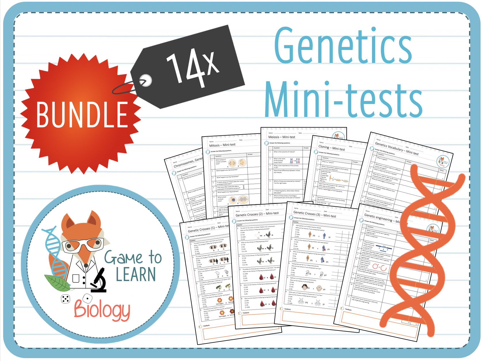 Genetics - 14x Mini-tests (KS3/4) | Teaching Resources