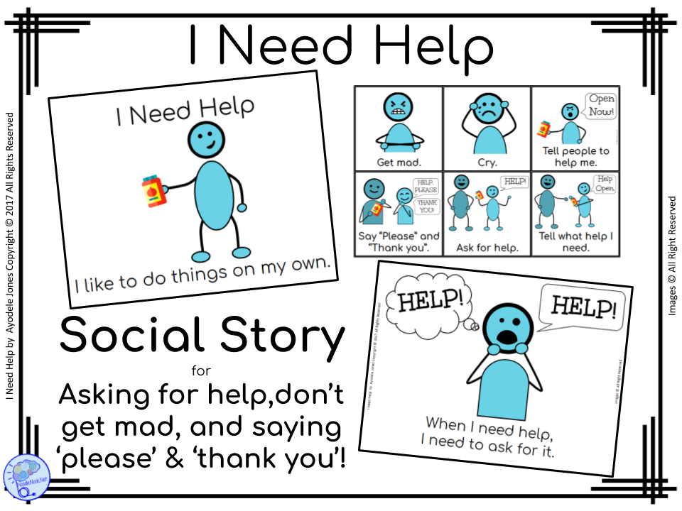 I Need Help- A Social Story for Behavior with Comprehension Activity ...