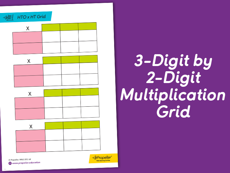 3 Digit By 2 Digit Multiplication Grids Teaching Resources