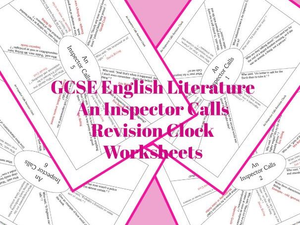 An Inspector Calls Literature Worksheets and Revision Clocks | Teaching Resources