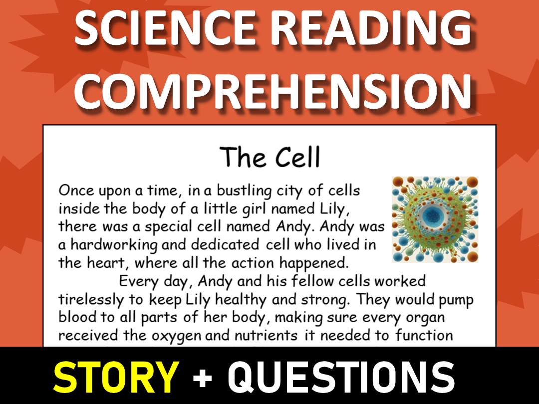 The Cell Reading Science Story Comprehension Questions Worksheet ...