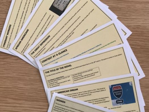 Revision Cards Of Mice and Men Context | Teaching Resources