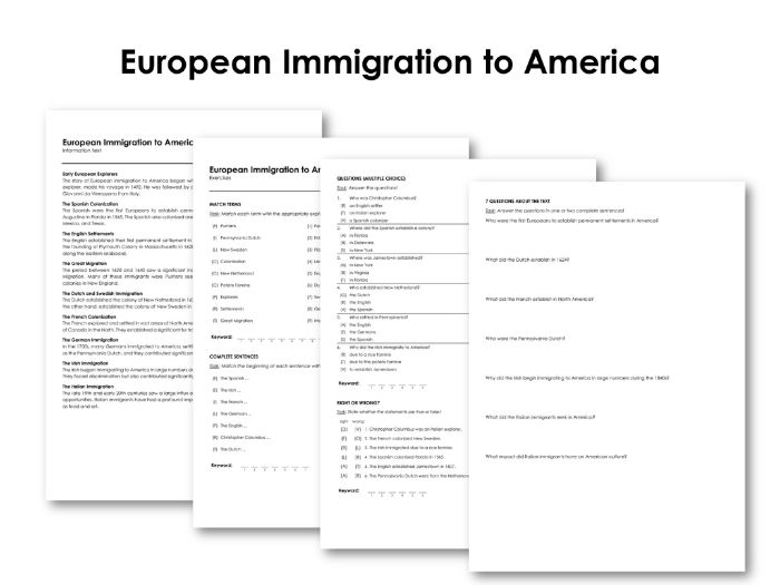 European Immigration to America | Teaching Resources