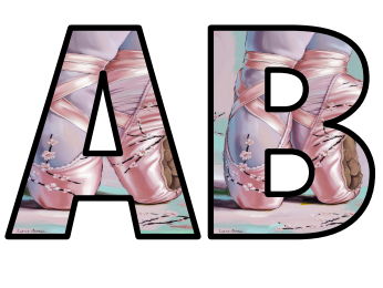 Ballet Shoes Pink Dance PE Lettering Set Display Title Letters Numbers ...