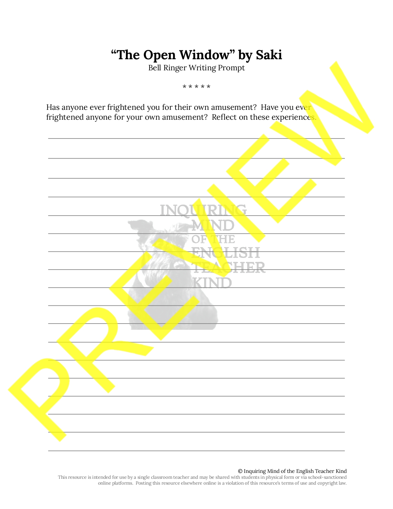 “The Open Window” by Saki Close Reading Analysis Worksheet | Teaching ...