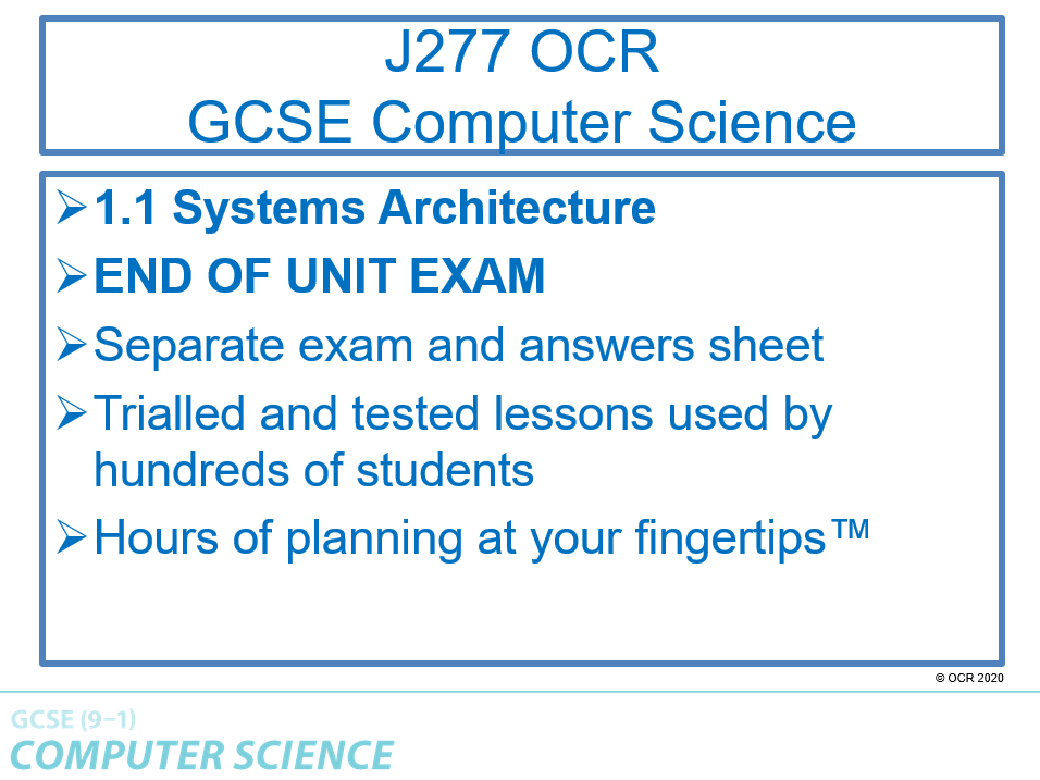 J277 Ocr Gcse Computer Science 1 1 Systems Architecture End Of Unit