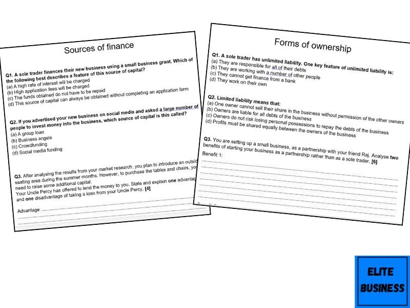 Revision Workbook GCSE Business Studies (20 pages) | Teaching Resources