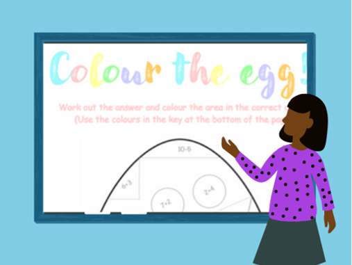 Easter Egg Colouring (Addition and Subtraction to 20, 2 worksheets ...