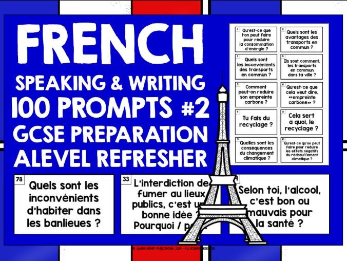 FRENCH SPEAKING & WRITING PROMPTS 2 | Teaching Resources