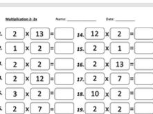 2x Table Sums up to 2x13 | Teaching Resources