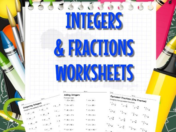 Multiplying, Dividing, Adding and Subtracting Integers and Fractions ...