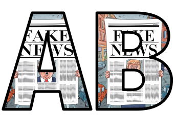 Fake News Newspaper Reports Donald Trump Lettering Set Display Title ...