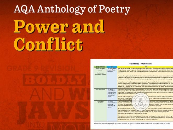 Grade 9 'The Emigrée' Revision Mat - Power & Conflict Poetry | Teaching ...