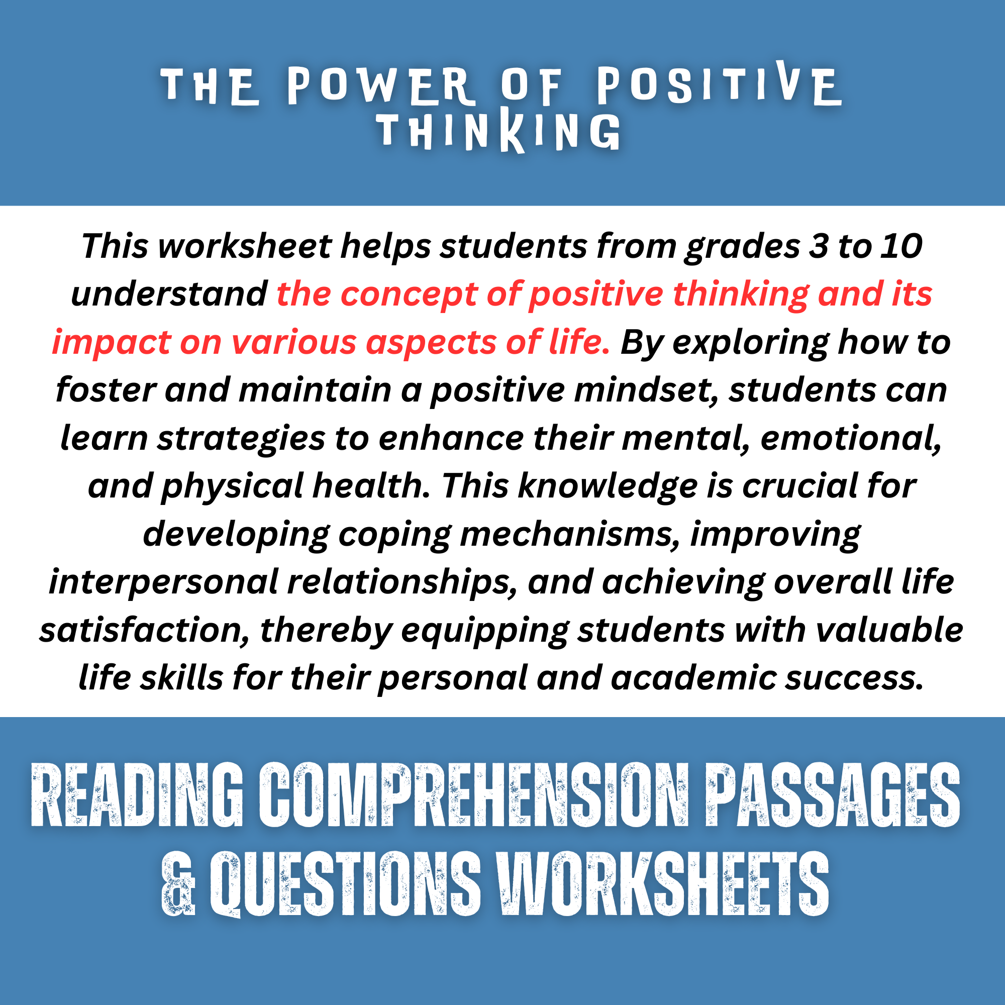 The Power of Positive Thinking -Psychology and Human Behavior Reading ...