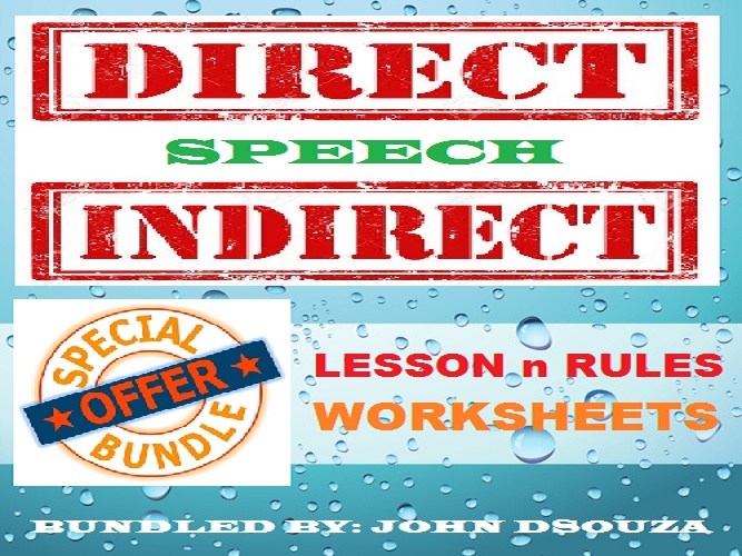 DIRECT INDIRECT SPEECH: BUNDLE | Teaching Resources