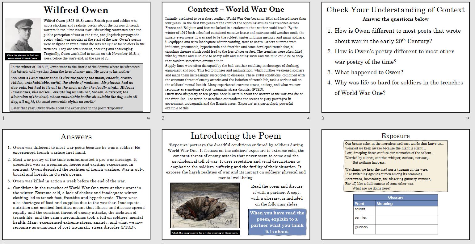 Exposure by Wilfred Owen | Teaching Resources