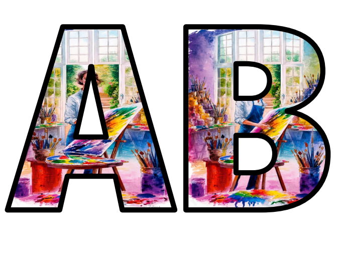 Artist Painter Art Room Lettering Set Display Title Letters Numbers ...