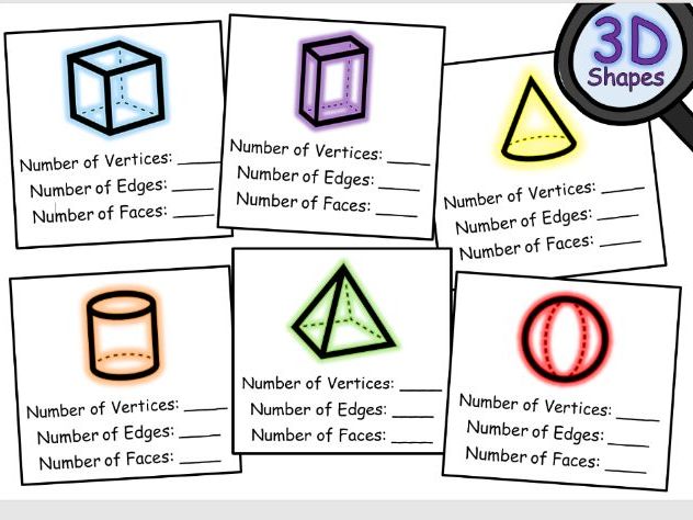 3D Shape Properties Worksheet Teaching Resources