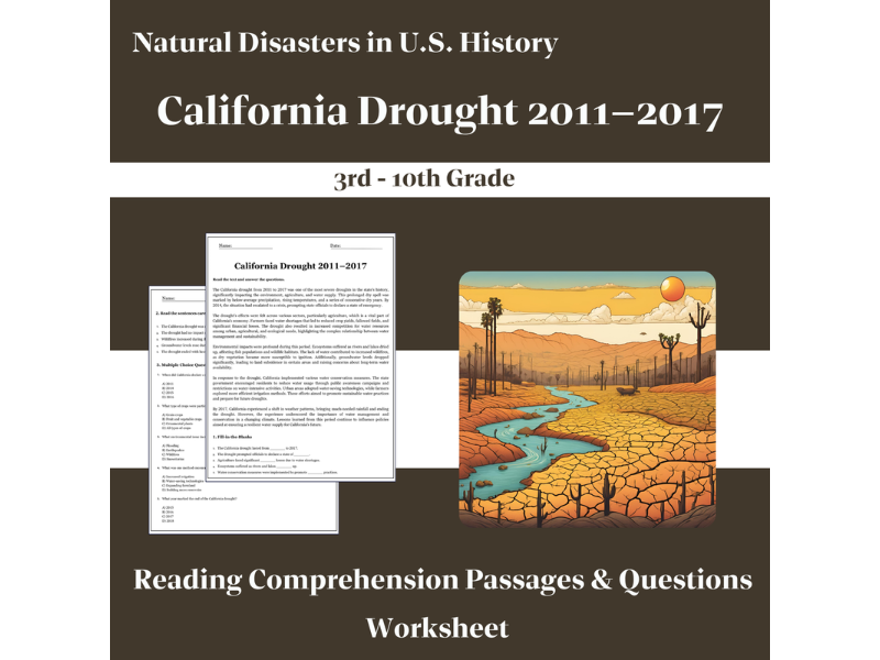 California Drought 2011–2017 Reading Comprehension Passages & Questions ...