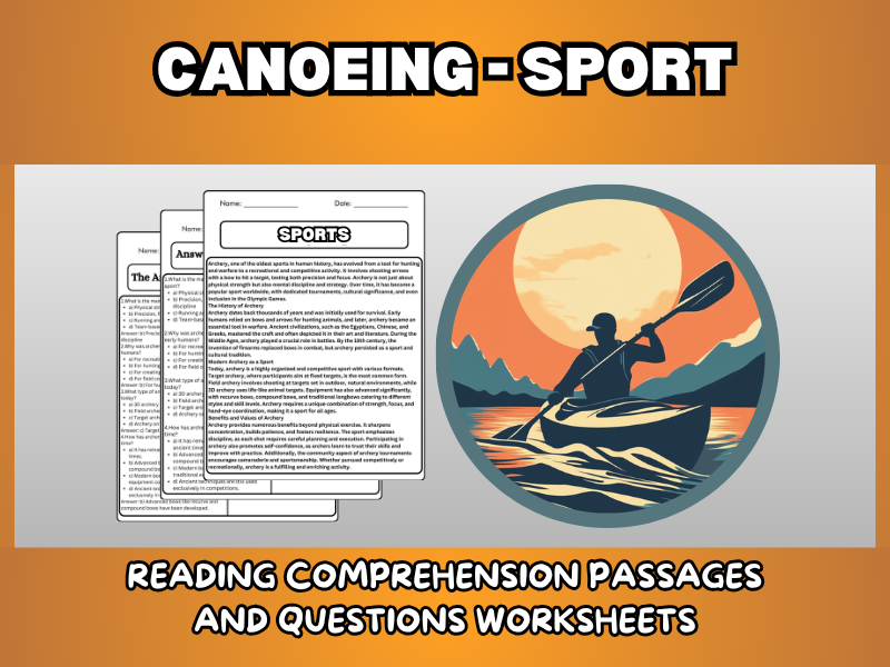 Canoeing - Sport Reading Comprehension Passages and Questions ...