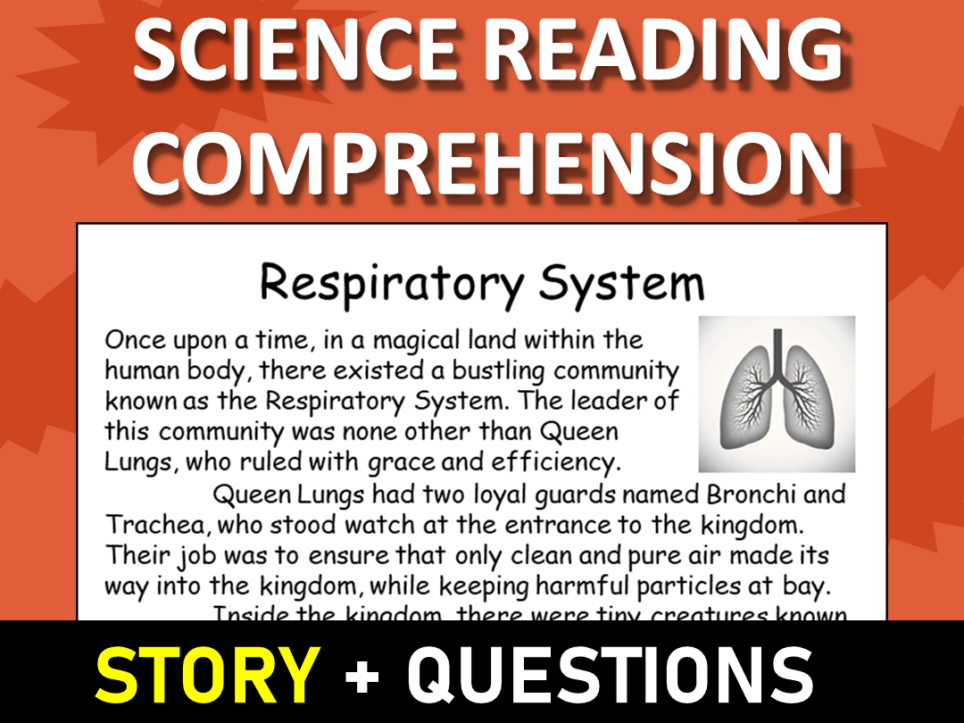 Respiratory System Reading Science Story Comprehension Questions ...