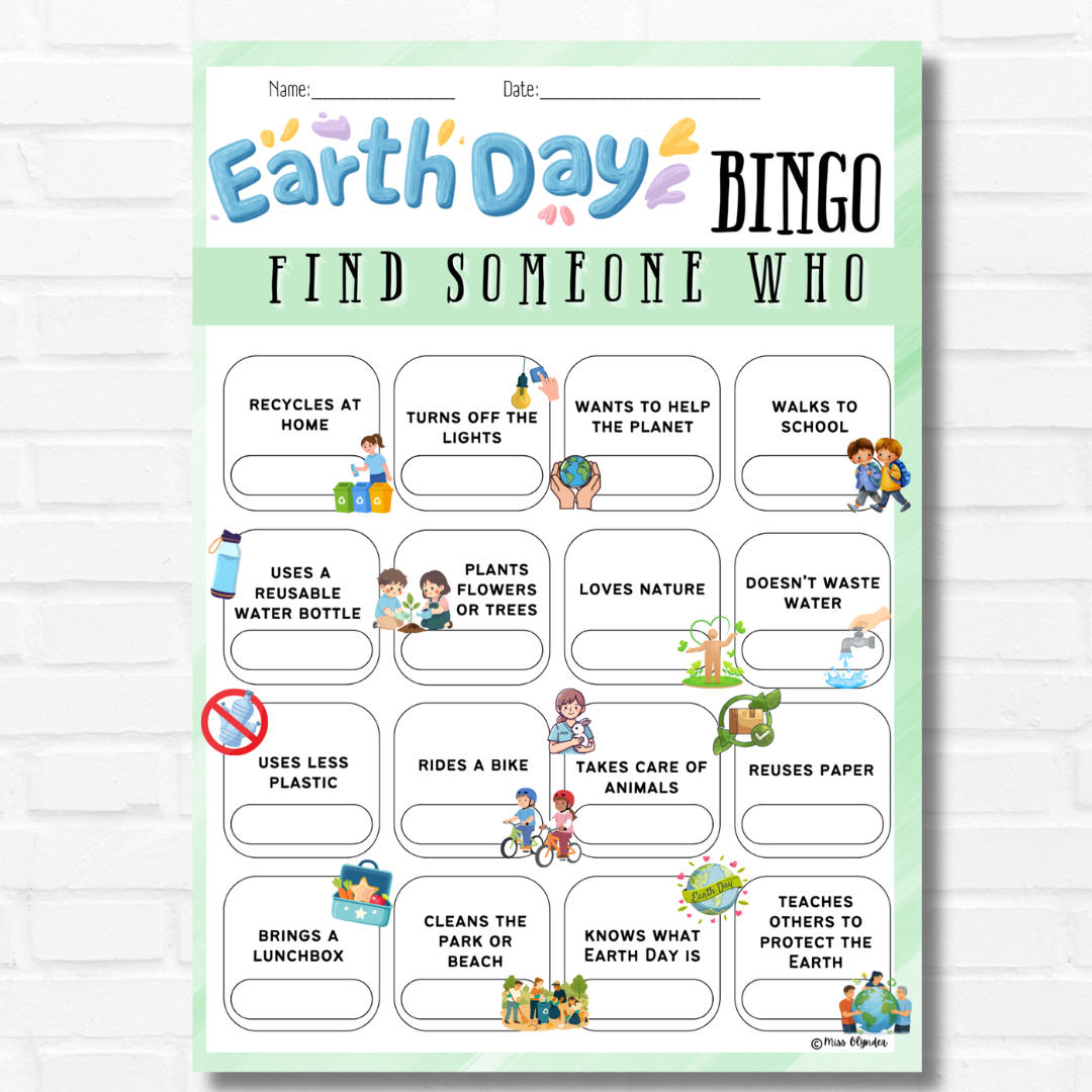 Find Someone Who… Earth Day Bingo | ESL Speaking Activity | Spring Oral ...