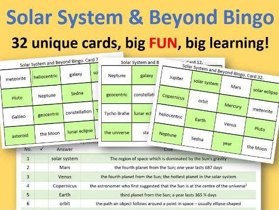 Solar System and Beyond Bingo! FUN! | Teaching Resources