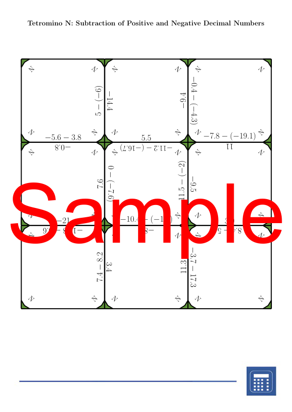 Tetromino | Subtraction of Positive and Negative Decimal Numbers | Math ...