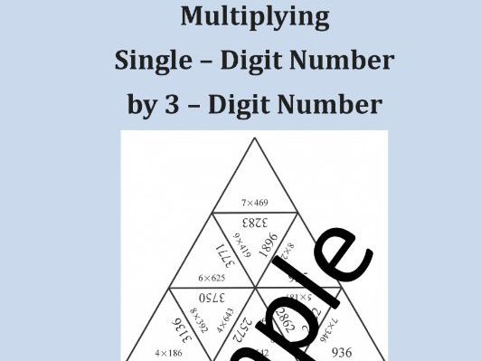 Multiplying Single Digit Number By 3 Digit Number Math Puzzle 