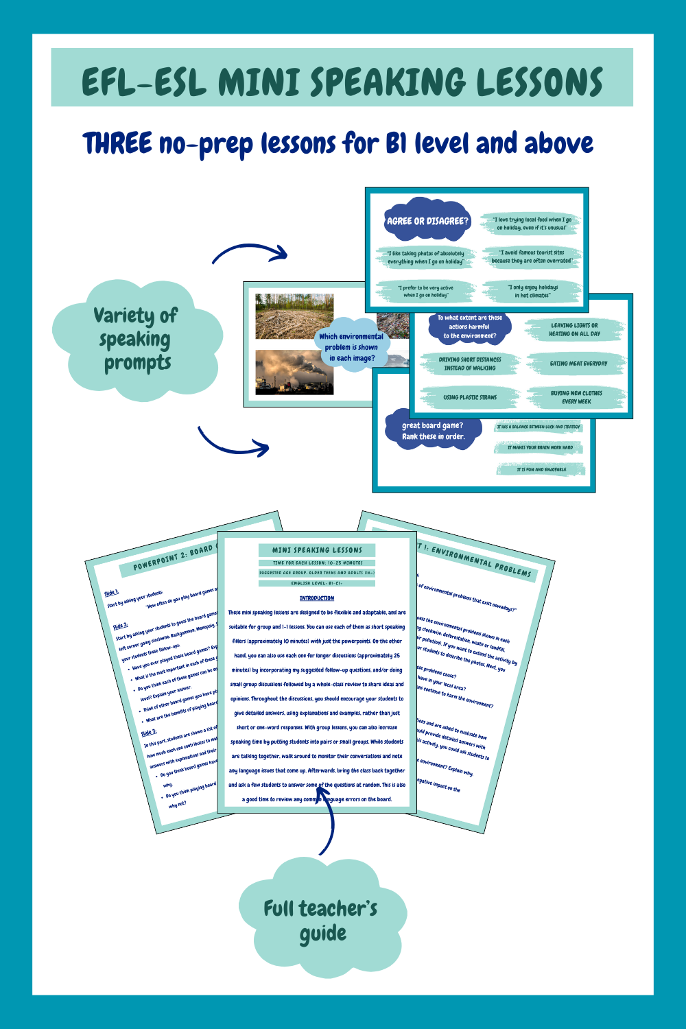 EFL-ESL Mini Speaking Lessons Volume 3 | Teaching Resources