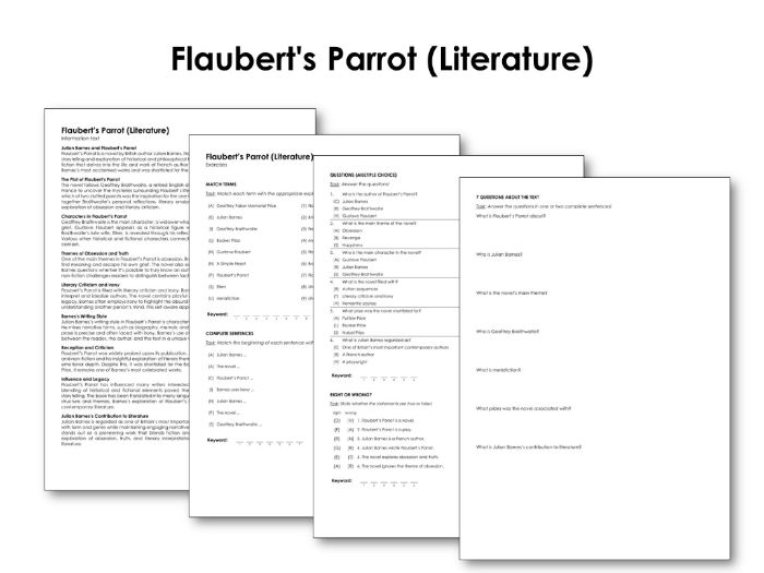 Flaubert's Parrot (Literature) | Teaching Resources
