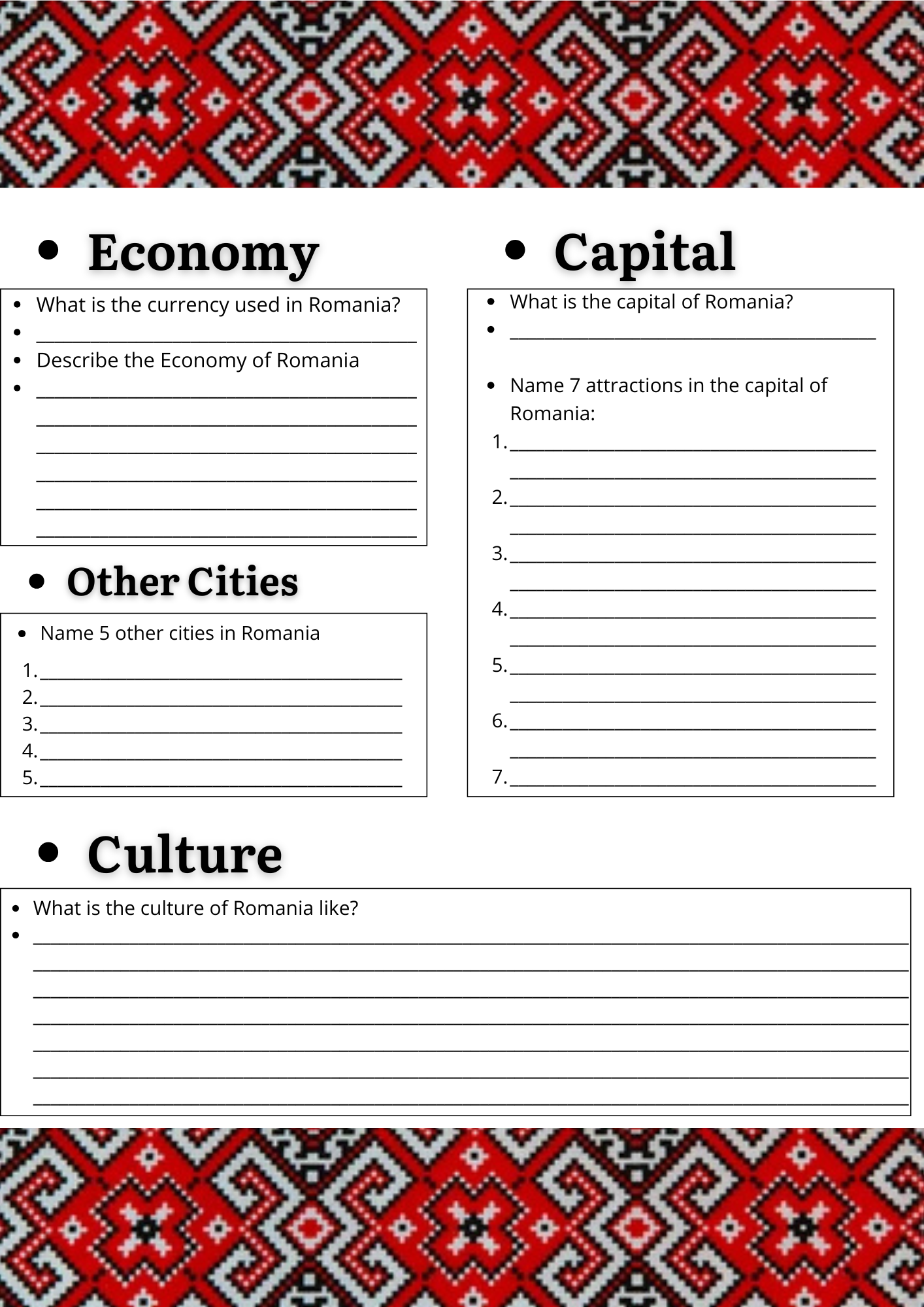 Country Study Research Project - Romania - Social Studies - Southeast ...