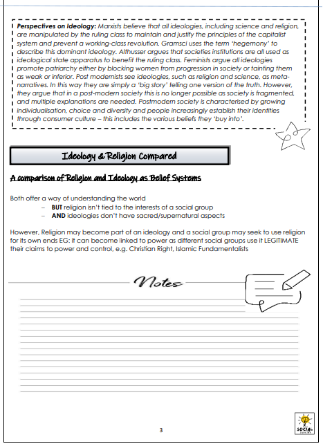 AQA A level Sociology - Beliefs in Society - Ideology as a Belief ...